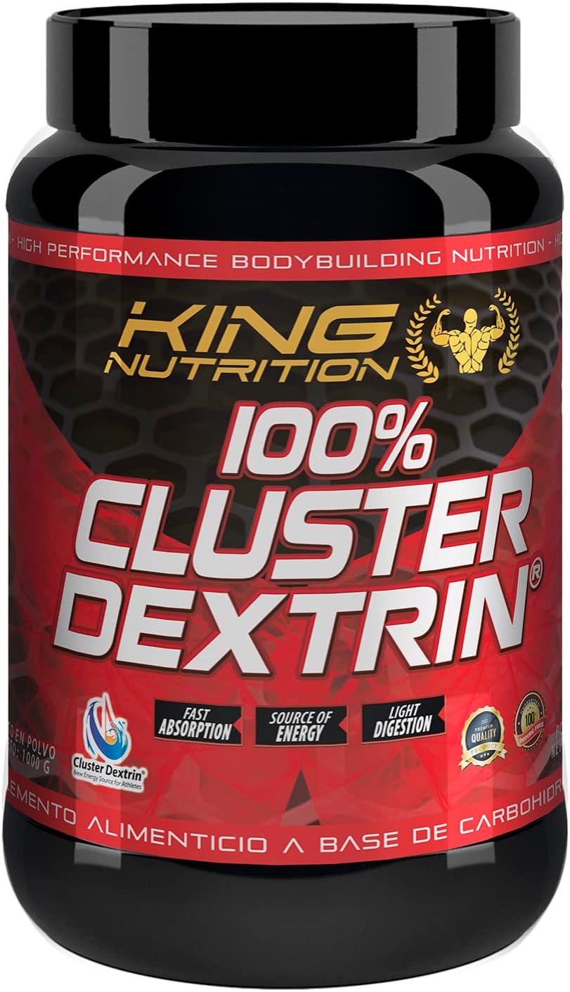 100% CLUSTER DEXTRIN 1kg Sabor Neutro KING NUTRITION carbohidratos ciclodextrina pura (Limón ...