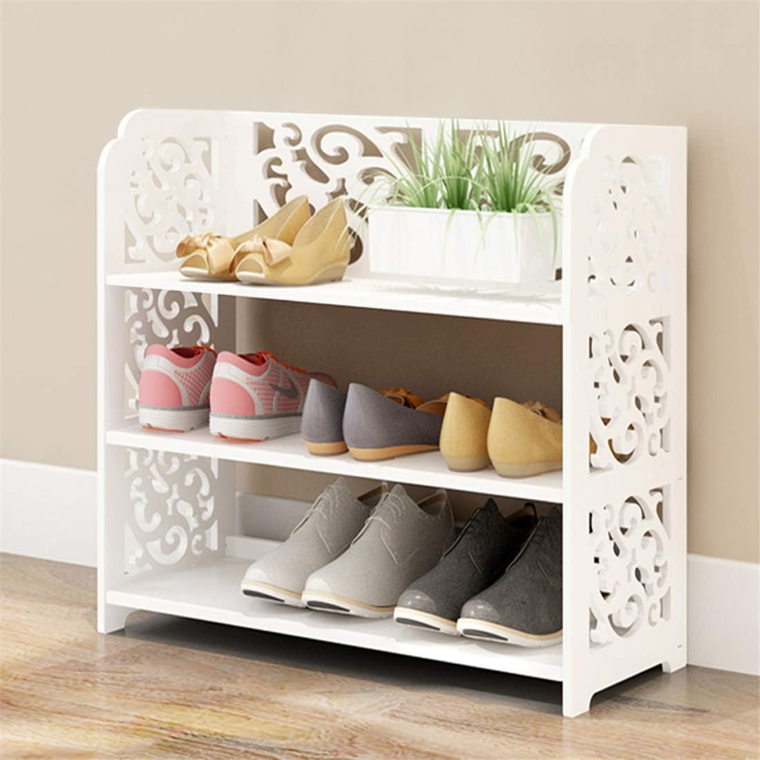 Amazon.com: ZEELYDE Shoe Rack,3-Layer Plastic Shabby Chic Corner Shelf ...