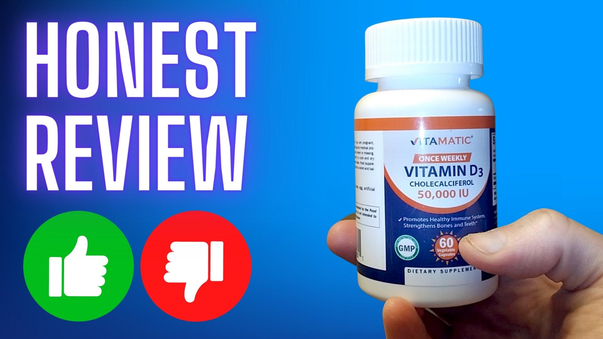 Watch Review& Vitamatic Vitamin D3 50,000 IU Once Weekly Dose on Amazon ...