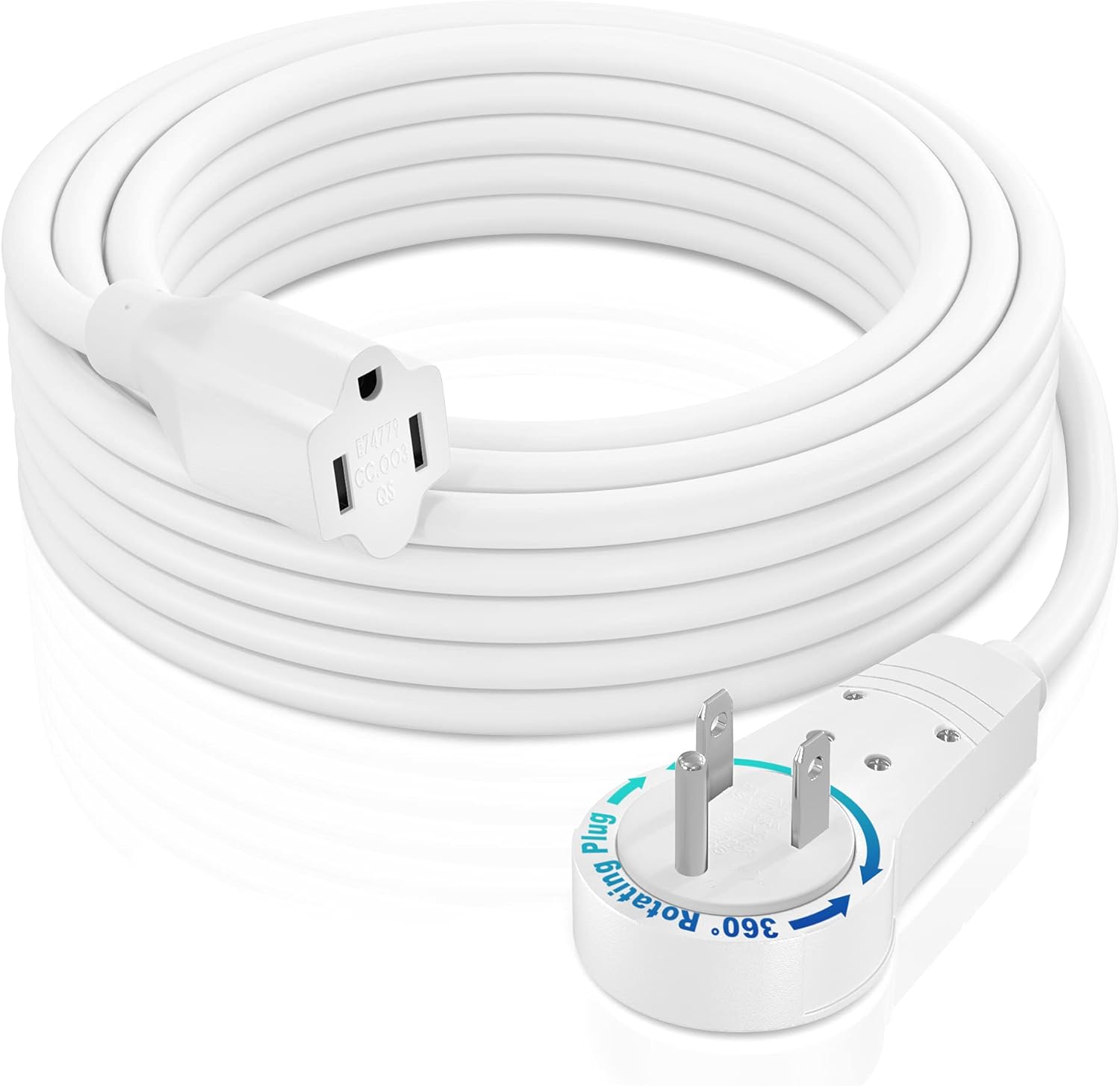 Maximm Cable 15 Feet 360 Rotating Flat Plug Extension Cord Wire 3 maximm-cable-15-feet-360-rotating-flat-plug-extension-cord-wire-3