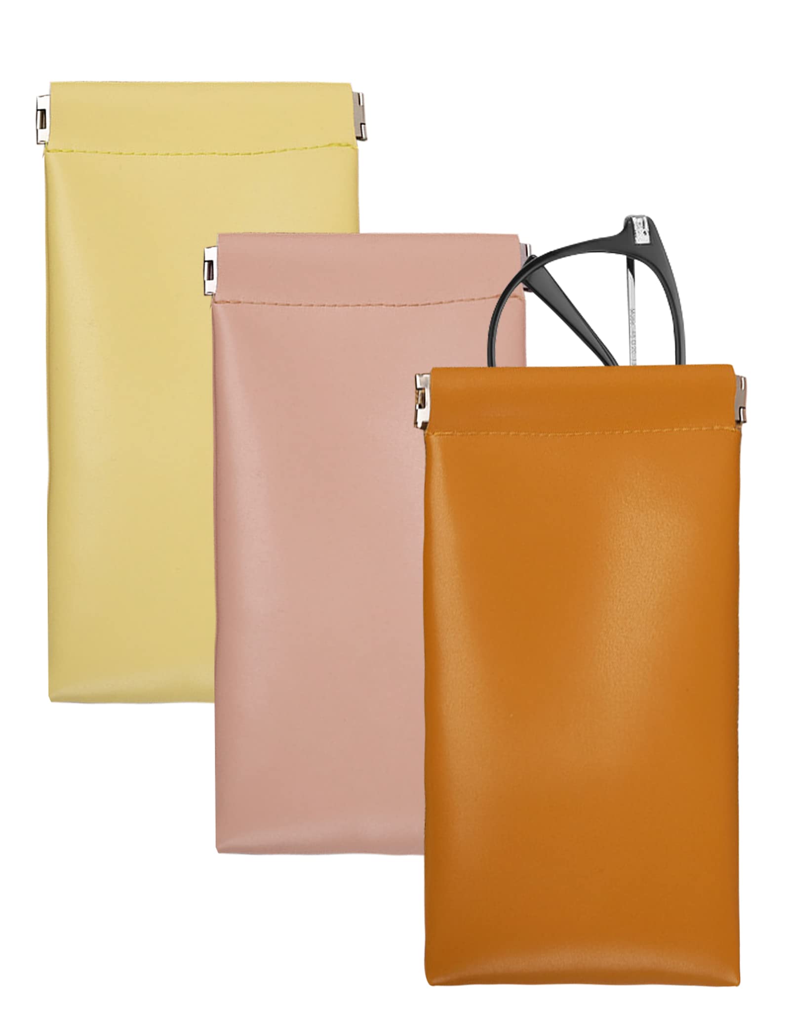 Aiuapaed Soft Glasses Case Pouch Bag - Leather Travel Sunglass Case ...