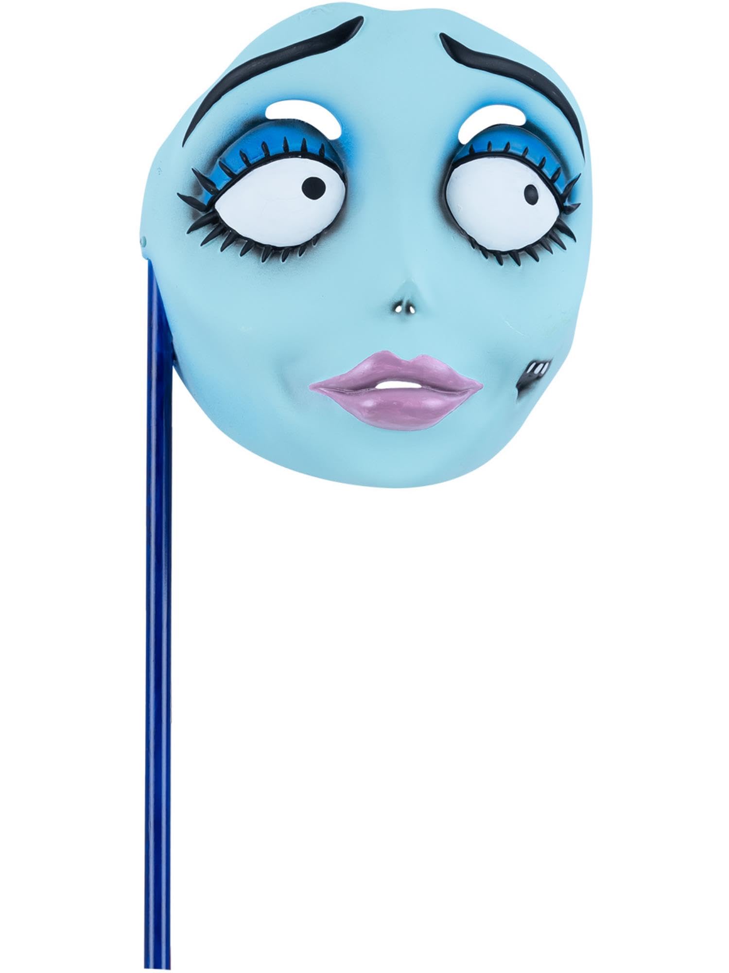 Smiffys Corpse Bride Emily Mask for Adults, Handheld PTE Mask ...