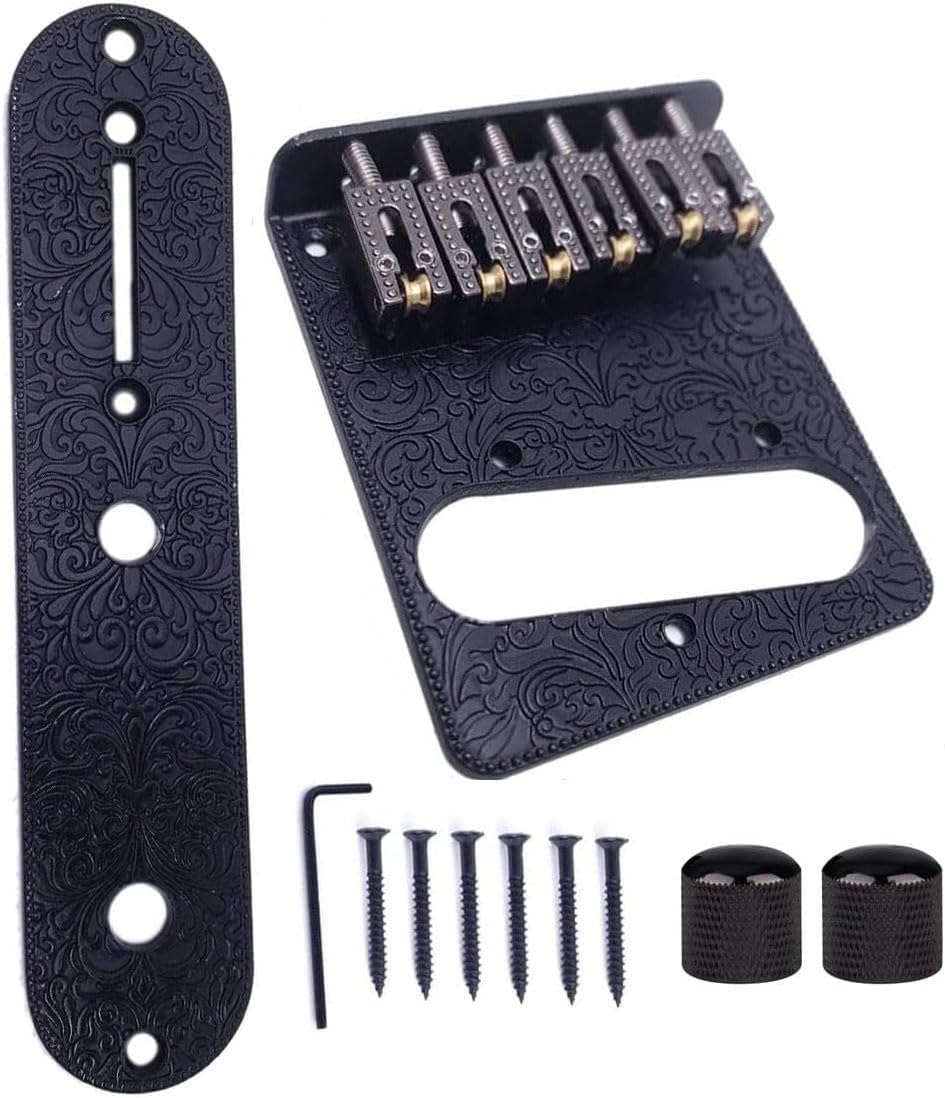 Amazon.com: TUOREN 6 Strings Saddle Bridge Plate with 2Pcs Dome Knobs 3 ...