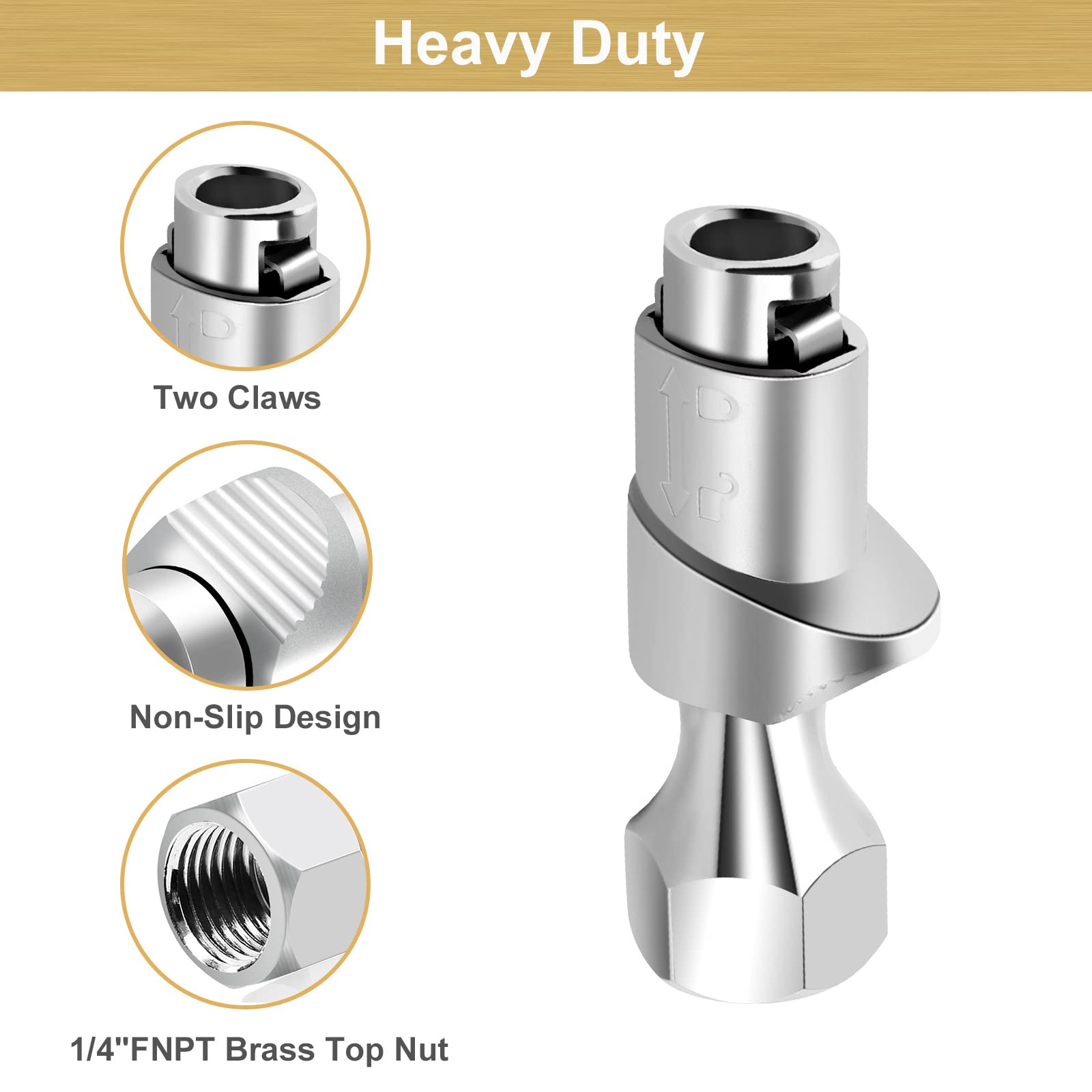 Snapklik.com : GODESON Lock On Air Chuck,1/4 FNPT Small Bore Brass Tire ...