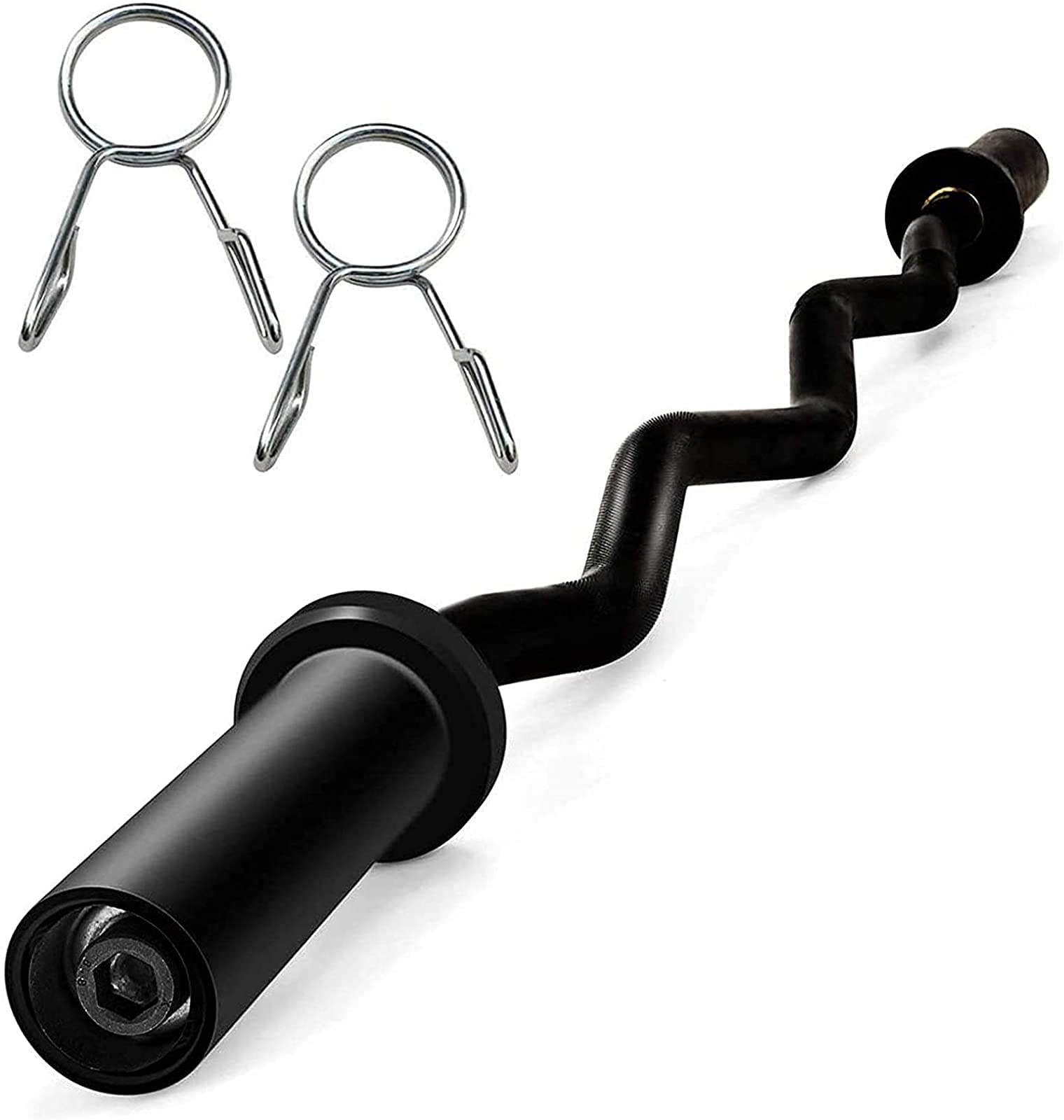 Buy HXEFNA 47 inch Olympic Super Ez Curl Bar, Threaded Solid Steel ...
