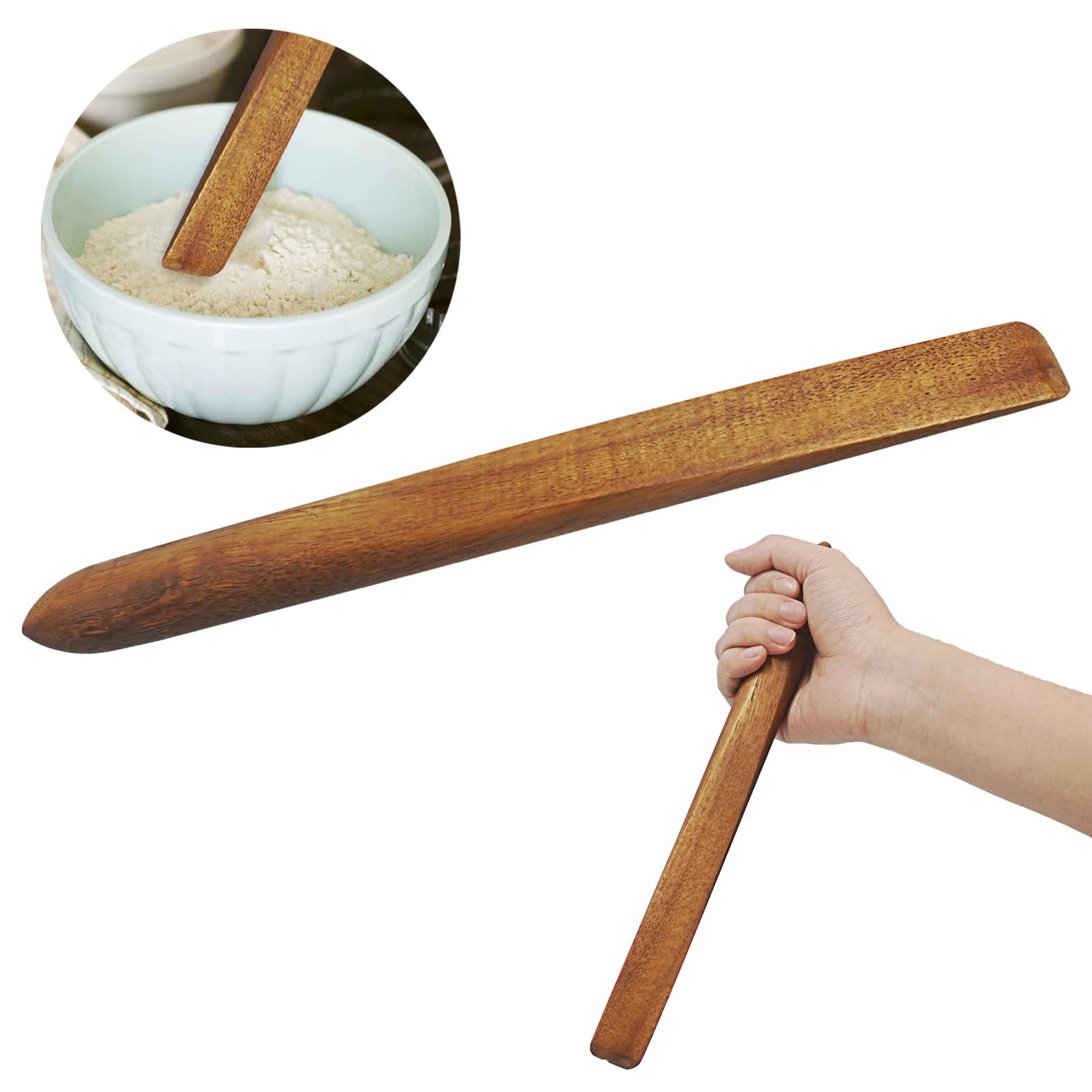 Amazon.com: Wooden Sourdough Bread Mixing Stir Stick - 11 inches, 100% ...