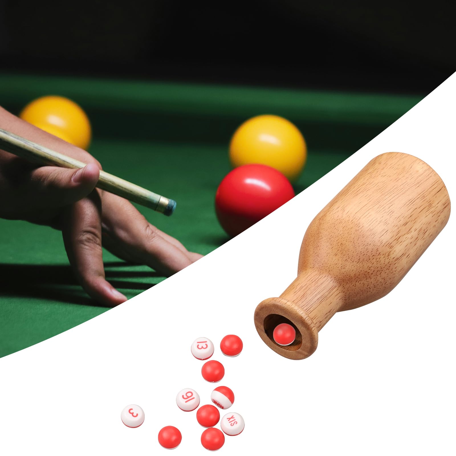 Snapklik.com : CROWN ME OAK Wooden Billiard Billiard/Pool Talley Shaker ...