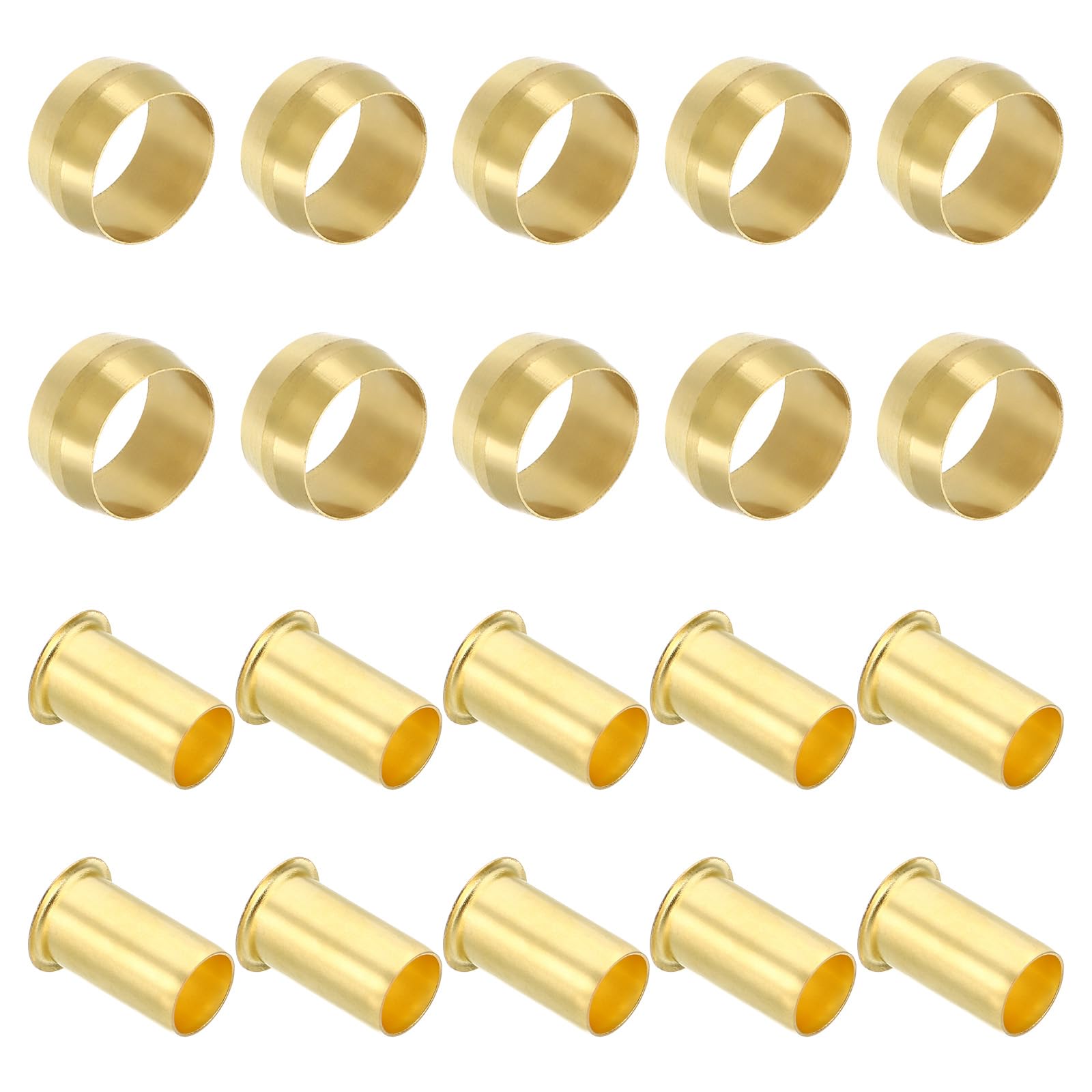 Amazon.com: PATIKIL Brass Compression Sleeves Ferrules for 1/2 Inch OD ...