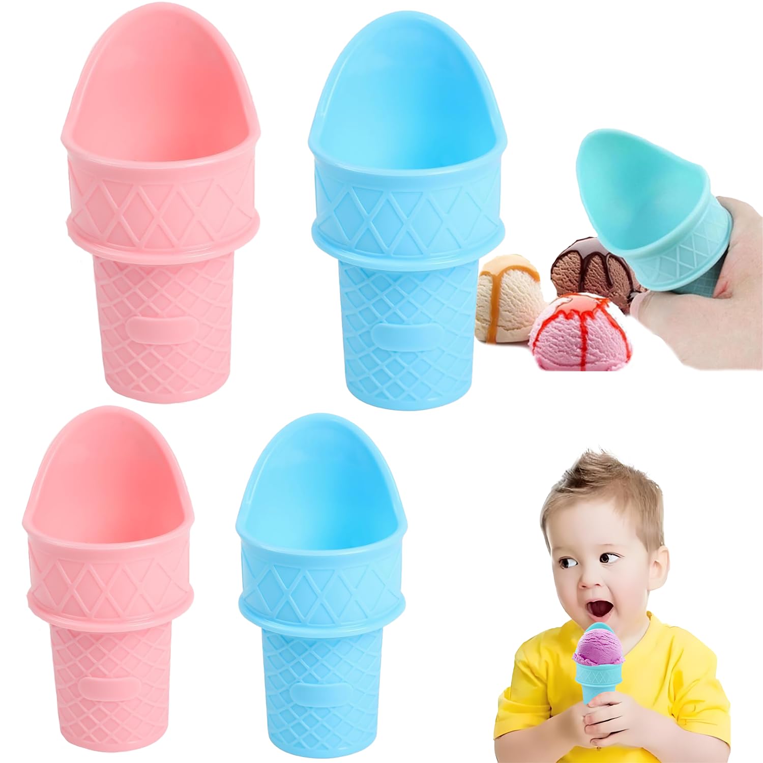 Amazon.com: Ice cream cone holder,ice cream cones,reusable ice cream ...