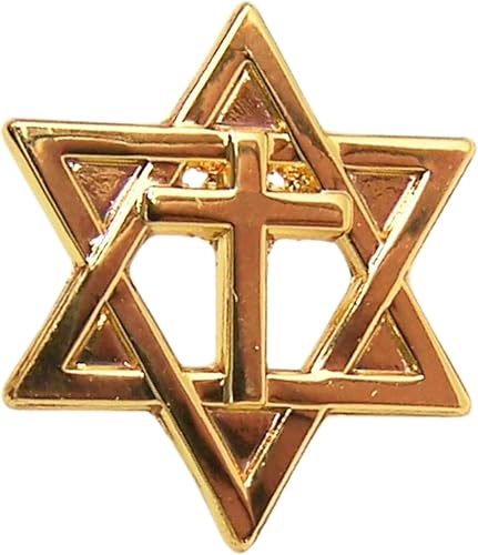 Amazon.com: Gold Star of David with Cross Lapel Pin – Religious Faith ...