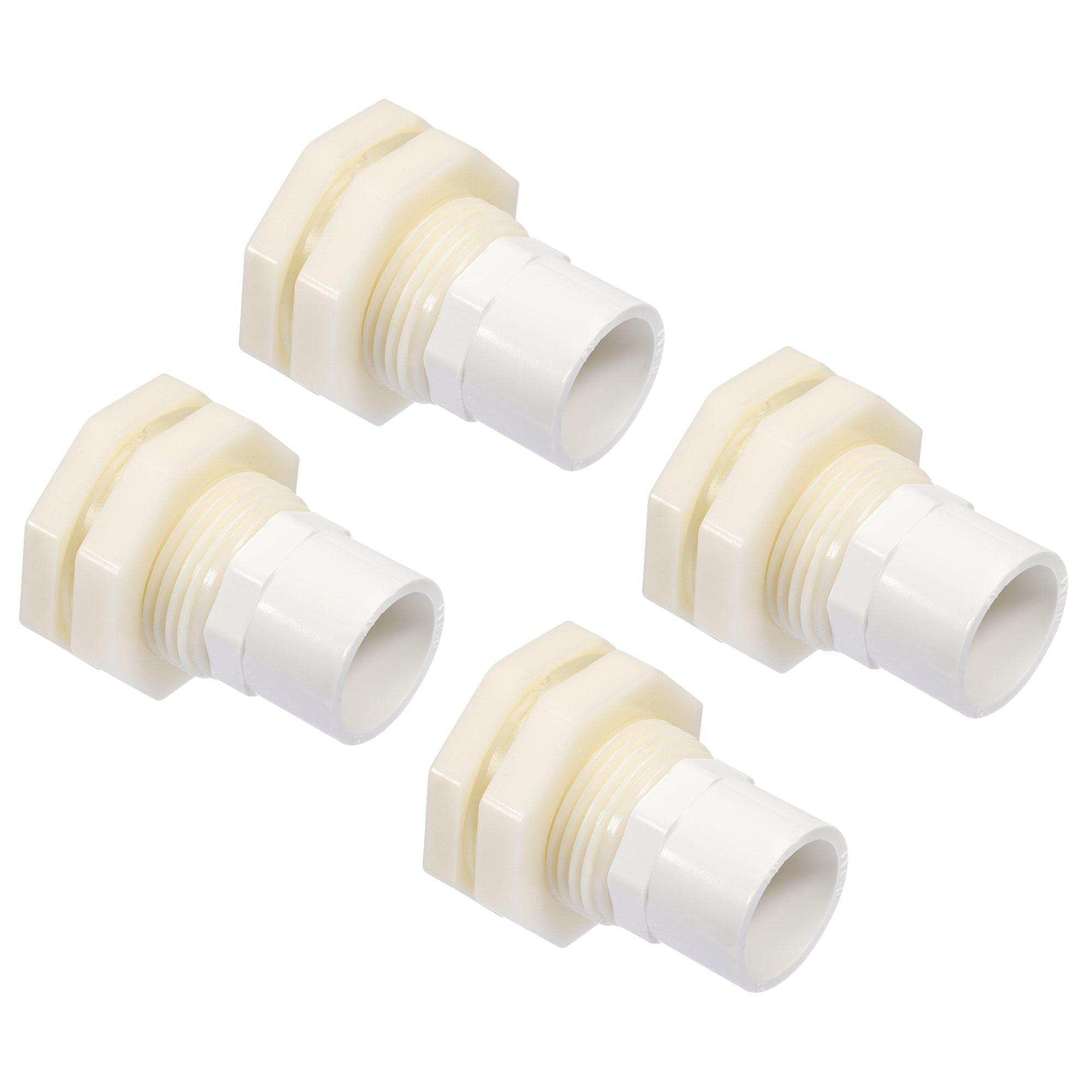 Buy sourcing 4 Pack Bulkhead Fitting - Water Tank Connector, PVC ...