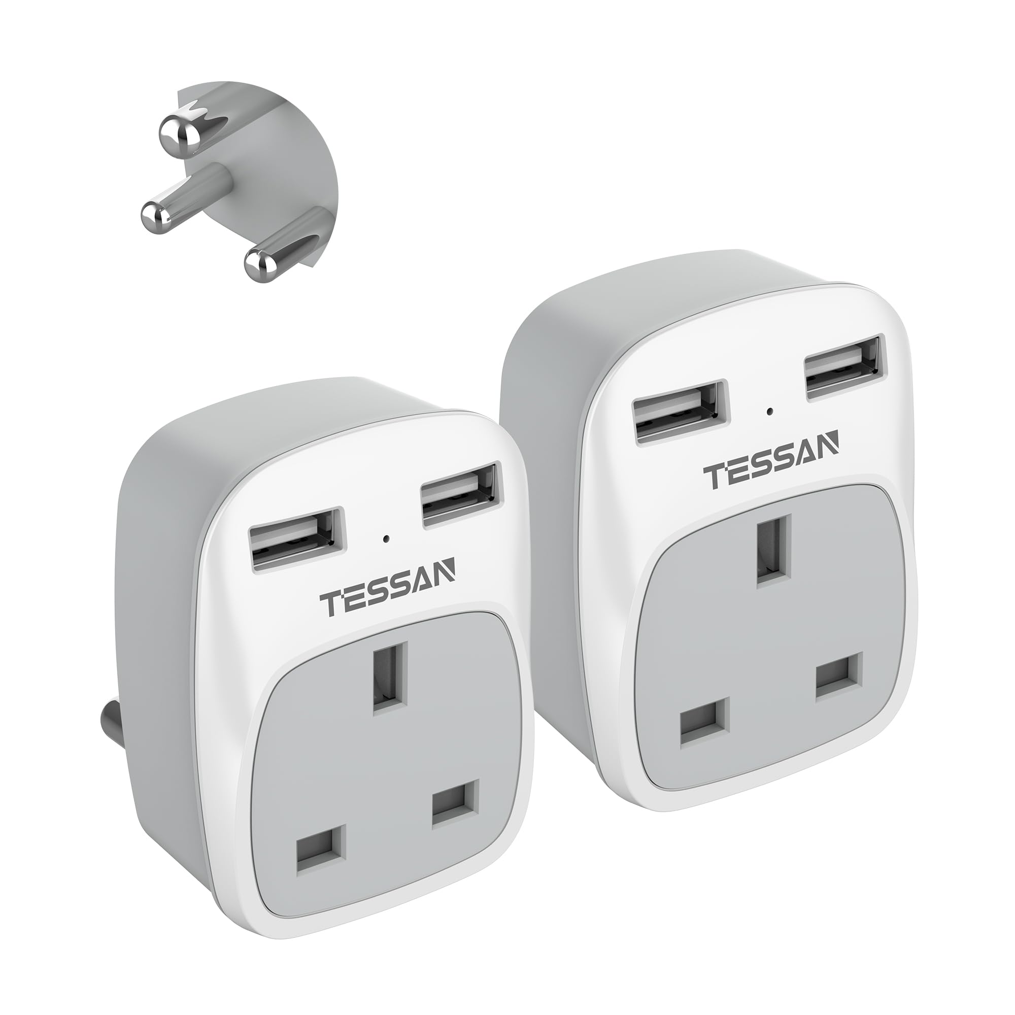 UK to South Africa Plug Adapter 2 Pack, TESSAN South Africa Power ...