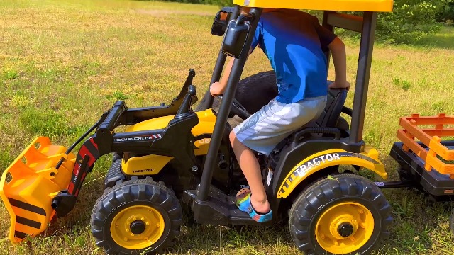 Watch 24V Kids 3IN1 Ride on Tractor with Trailer&Front Loader on Amazon ...