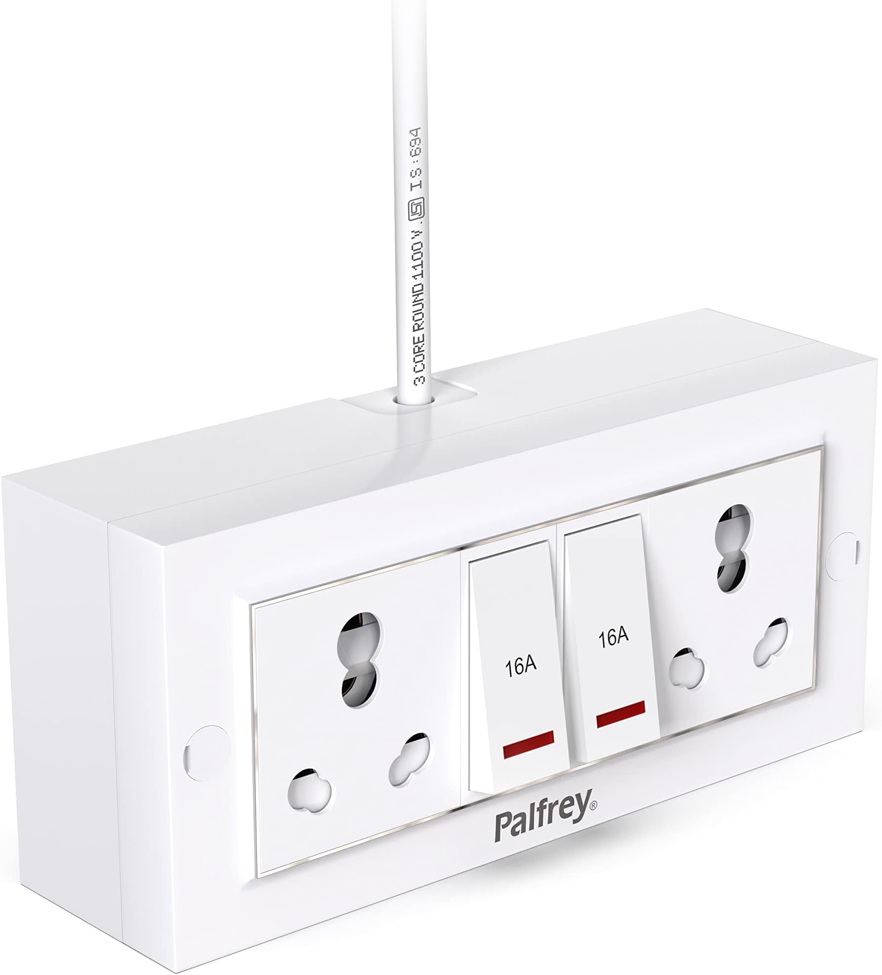 Hi-Fi 16 Amps Double S.S Combined 2+2 Switch and Socket with Light ...