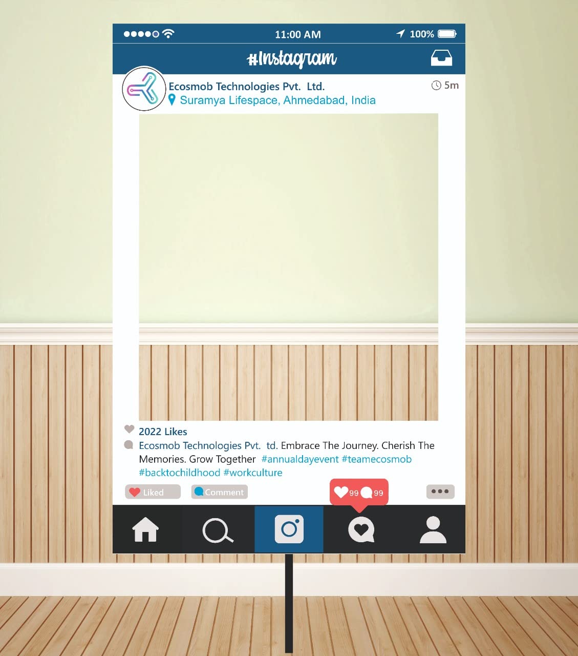 WESURPRISE Customized Selfie photobooth Frame for Corporate Events, Offices, Companies etc Size ...