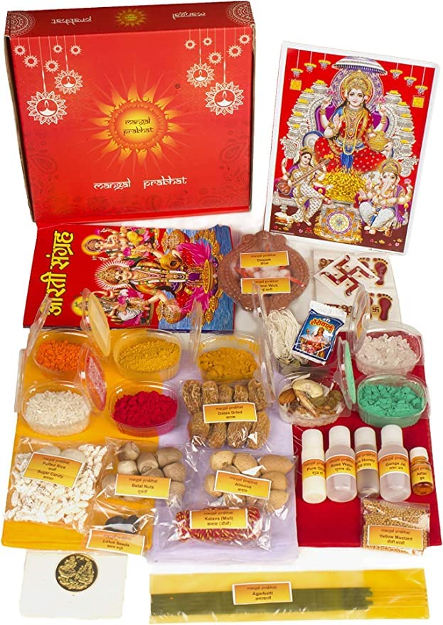 Buy Diwali Pack Diwali Gift Pack Pooja Kit of 41 Items Including Laxmi ...