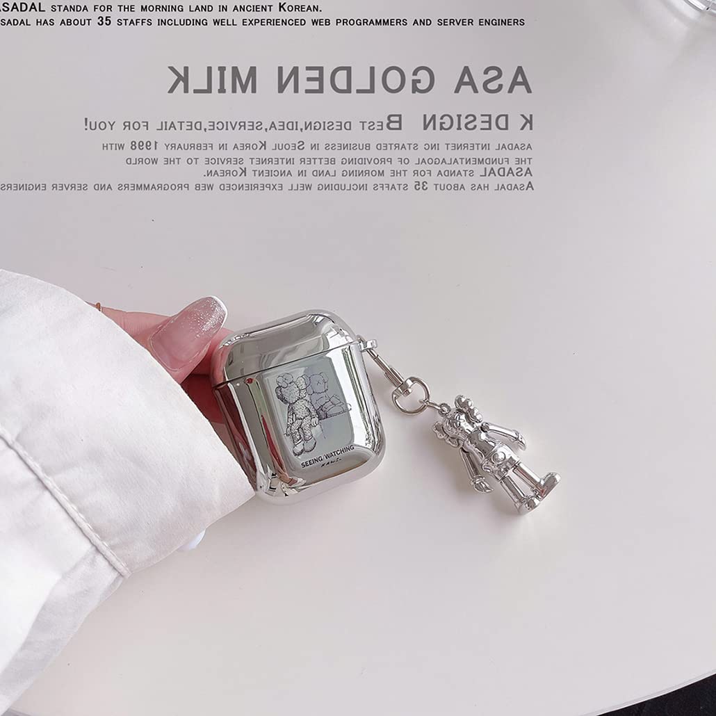 Snapklik.com : Cute Bear Keychain Airpod Case For Airpods 1 & 2