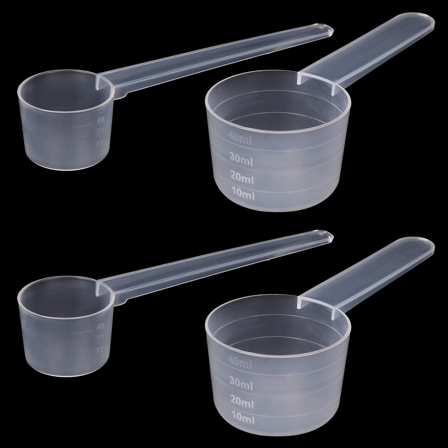 KALIONE Dosierlöffel, 4 Stück Proteinpulver Kaffee Messlöffel mit 2 Messlöffeln à 40 ml und 2 ...