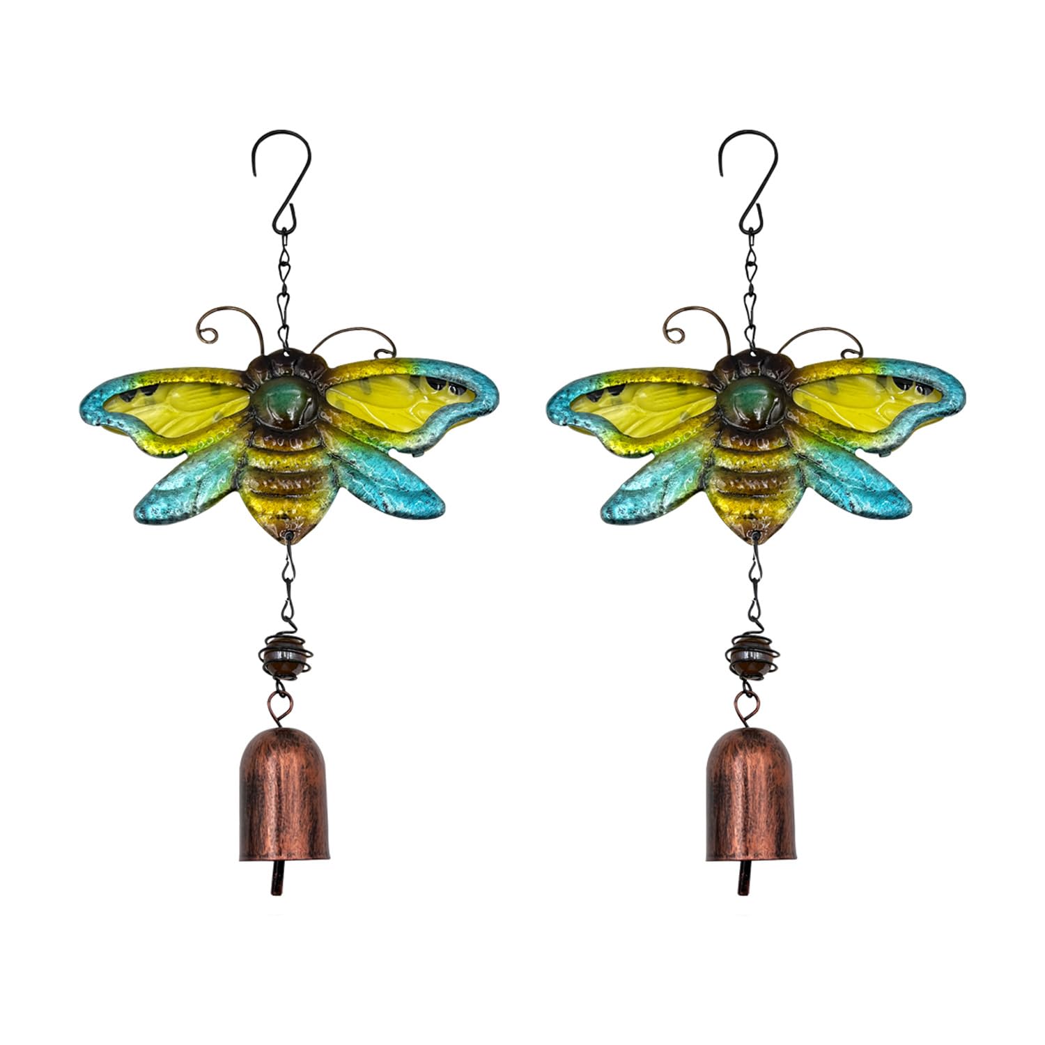 Amazon.com : 2 Pcs Metal Bee Wind Chimes, Vintage Insect Wind Bells ...
