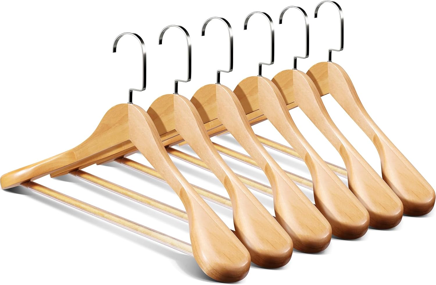 Amazon.com: Ulimart Wide Shoulder Hangers 10 Pack,Solid Wood Hangers ...