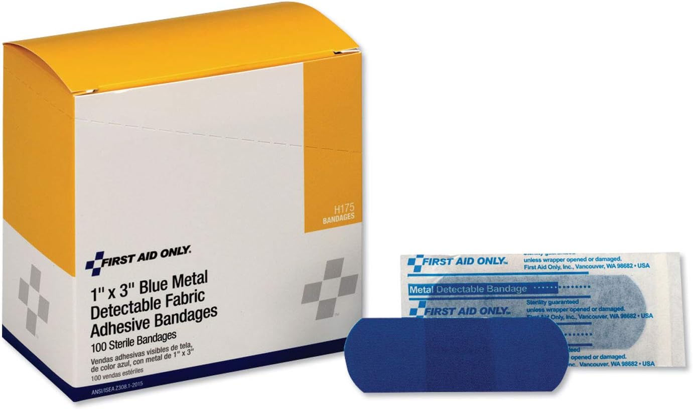 Amazon.com: First Aid Only H175-001: Blue Metal Detectable 1"X3" Fabric ...