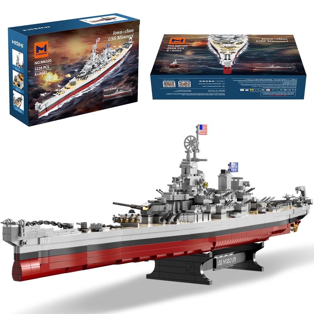 Misini M6320 Military Series Wwii Battleship Clamping Building Blocks ...
