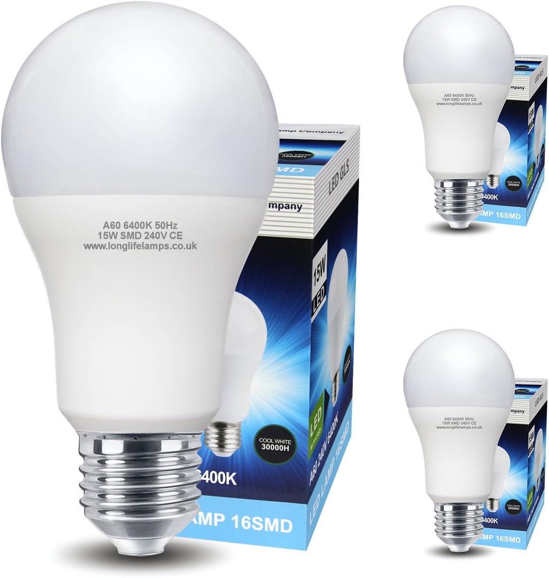 Long Life Lamp Company 3 x 15w GLS LED Light Bulb E27 Edison Screw Very ...