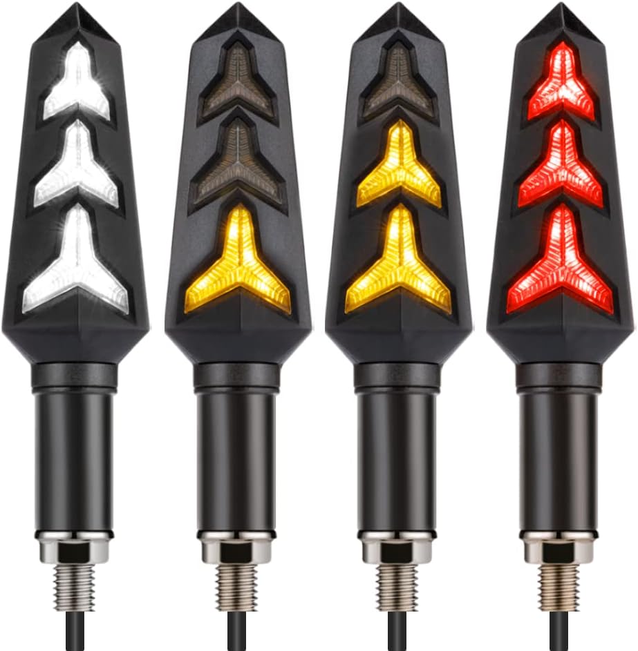 Amazon.com: DophiSall Auto 2-Pack Motorcycle Indicators Flowing Turn ...