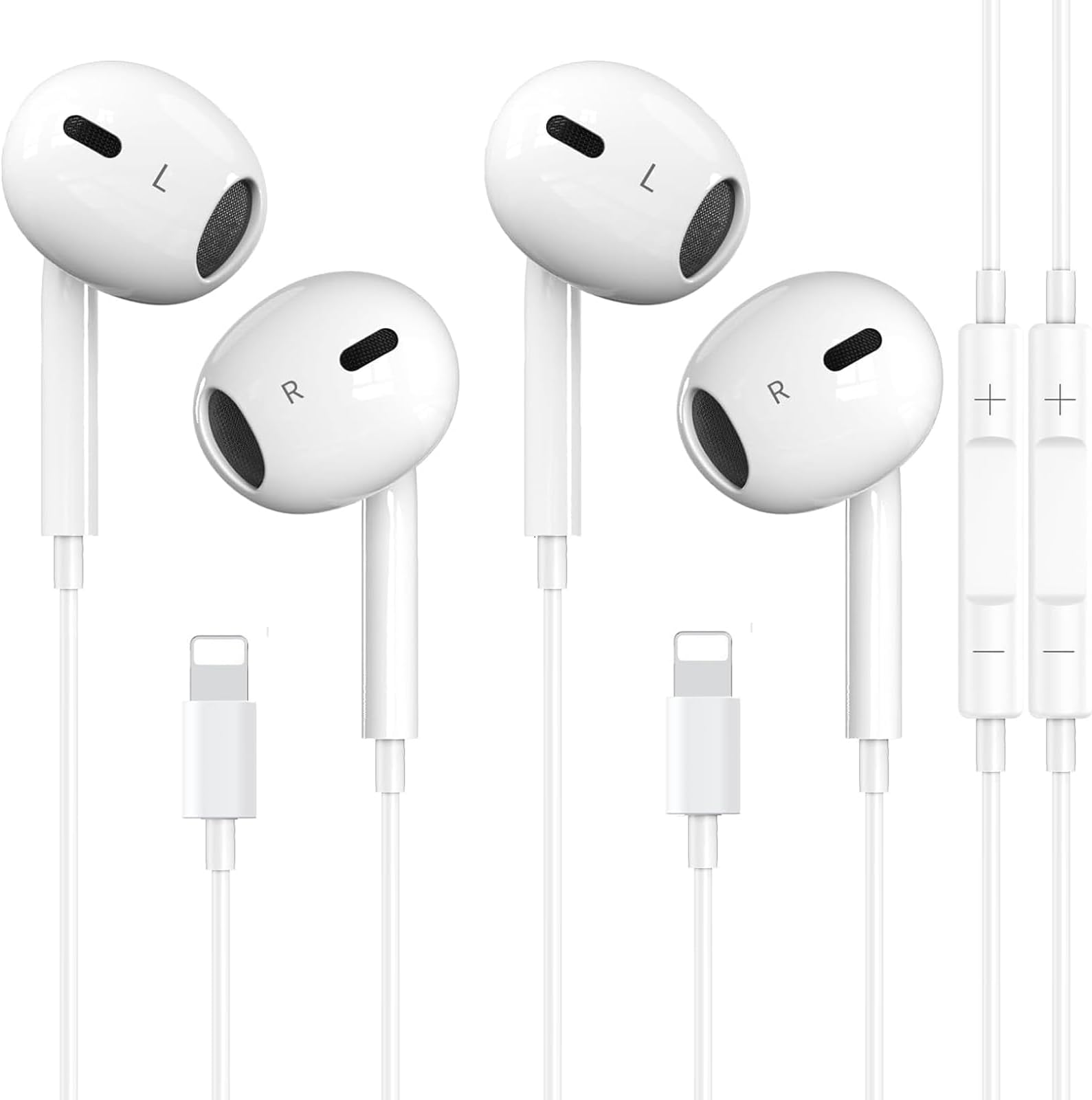 Amazon.com: 2 Pack-for iPhone Headphones Wired Earbuds/Earphones Built ...