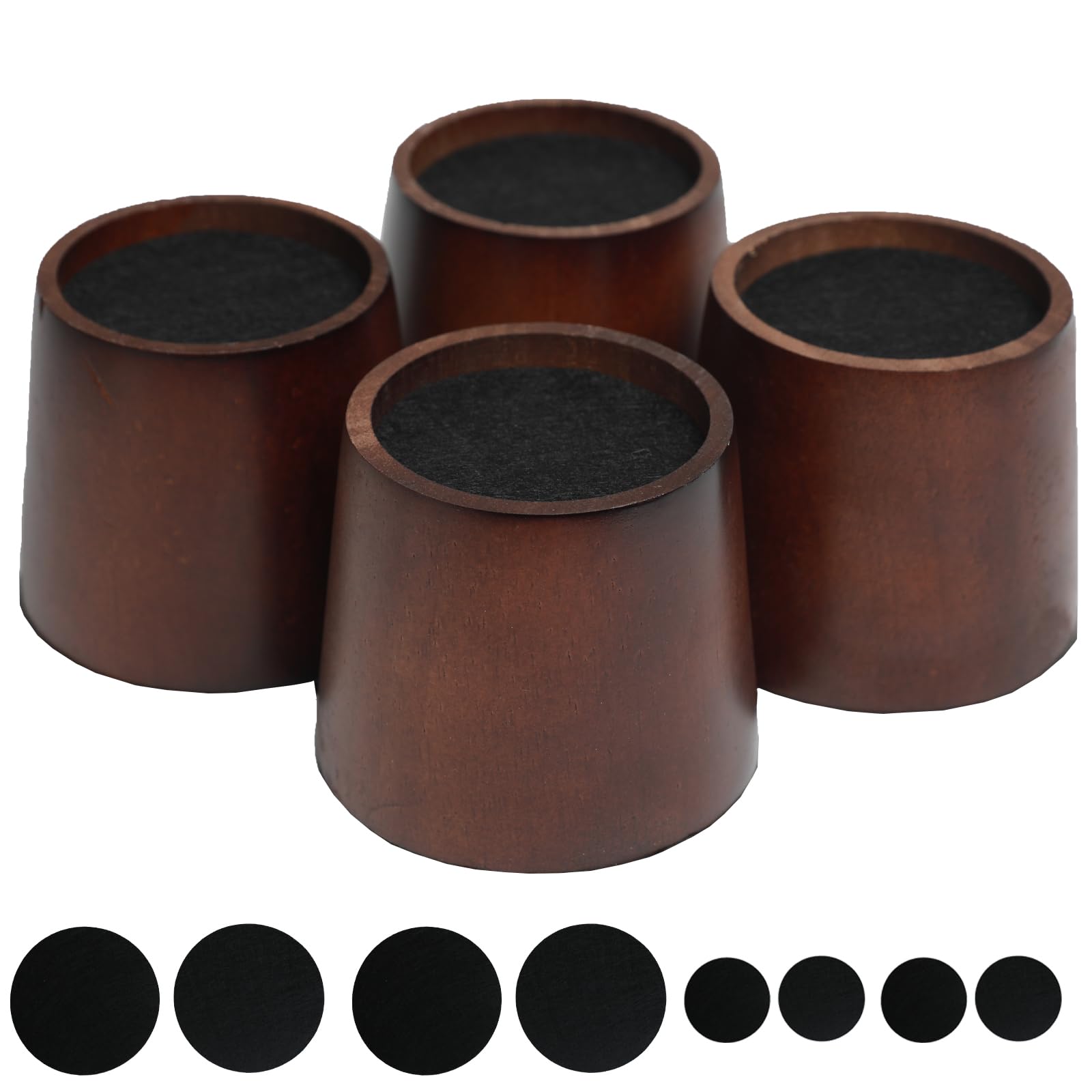 Snapklik.com : Txcucc Wooden Furniture Risers 3 Inch Tapered Bed Risers ...