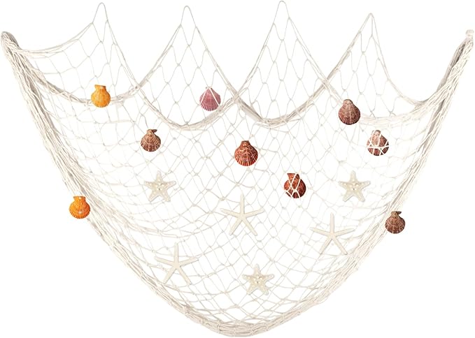 Fangoo 79x39 Inch Nautical Fishing Net Wall Decorations for Under the ...
