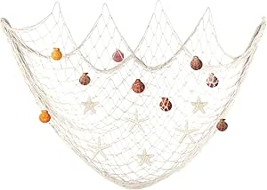 Fangoo Fishing Net Decoration Wall hanging Fishing Net nautical decor ...
