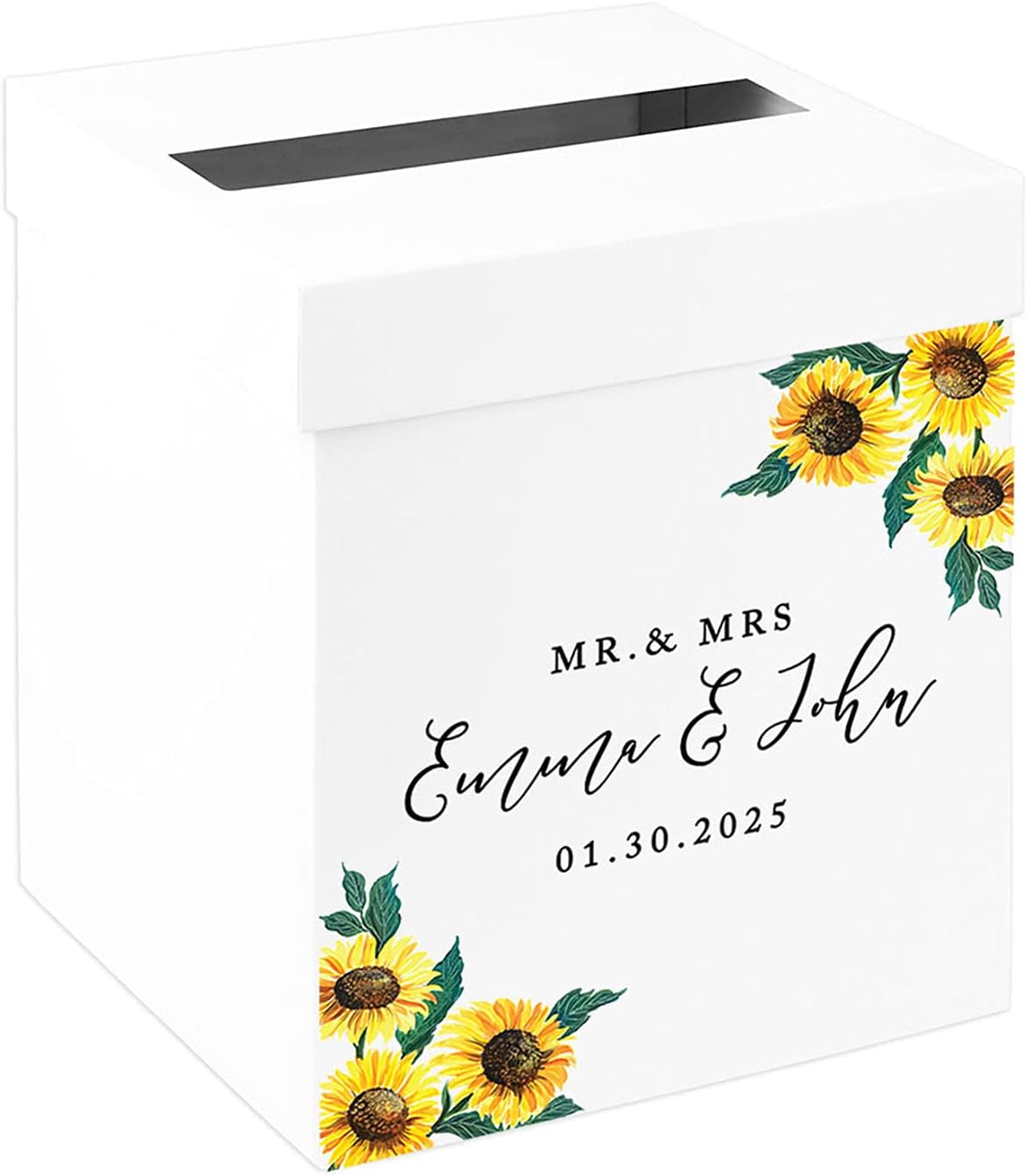 Amazon.com: Andaz Press Sturdy White Personalized Wedding Day Card Box ...