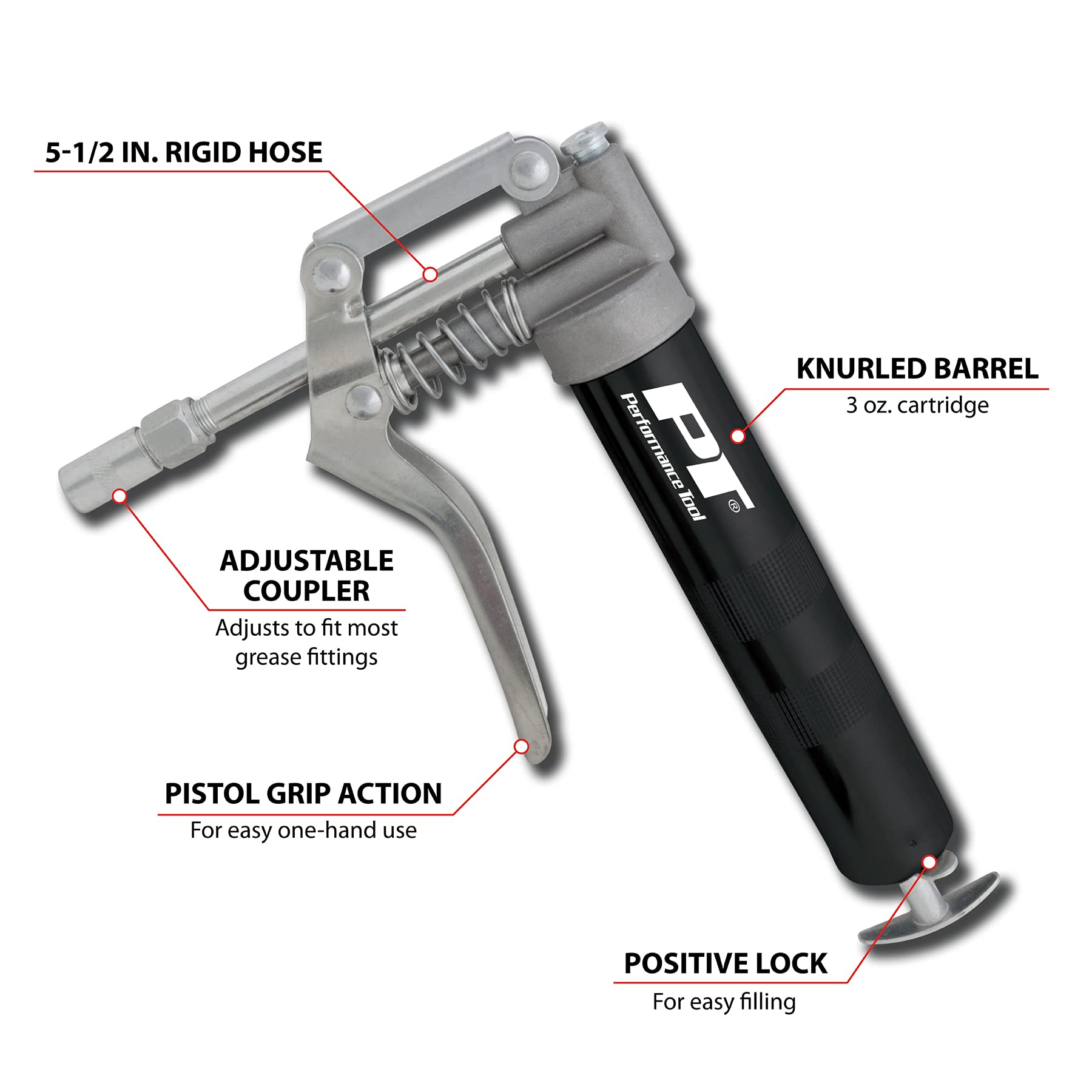 Snapklik.com : Performance Tool W54200 Heavy Duty Mini Grease Gun