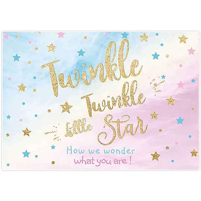 Buy Allenjoy 7x5ft Twinkle Twinkle Little Star Gender Reveal Backdrop ...