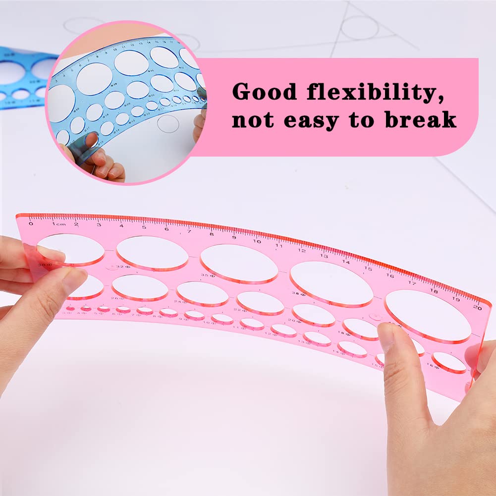 Snapklik.com : 2 Pcs Circle Templates Geometric Drawing Template ...
