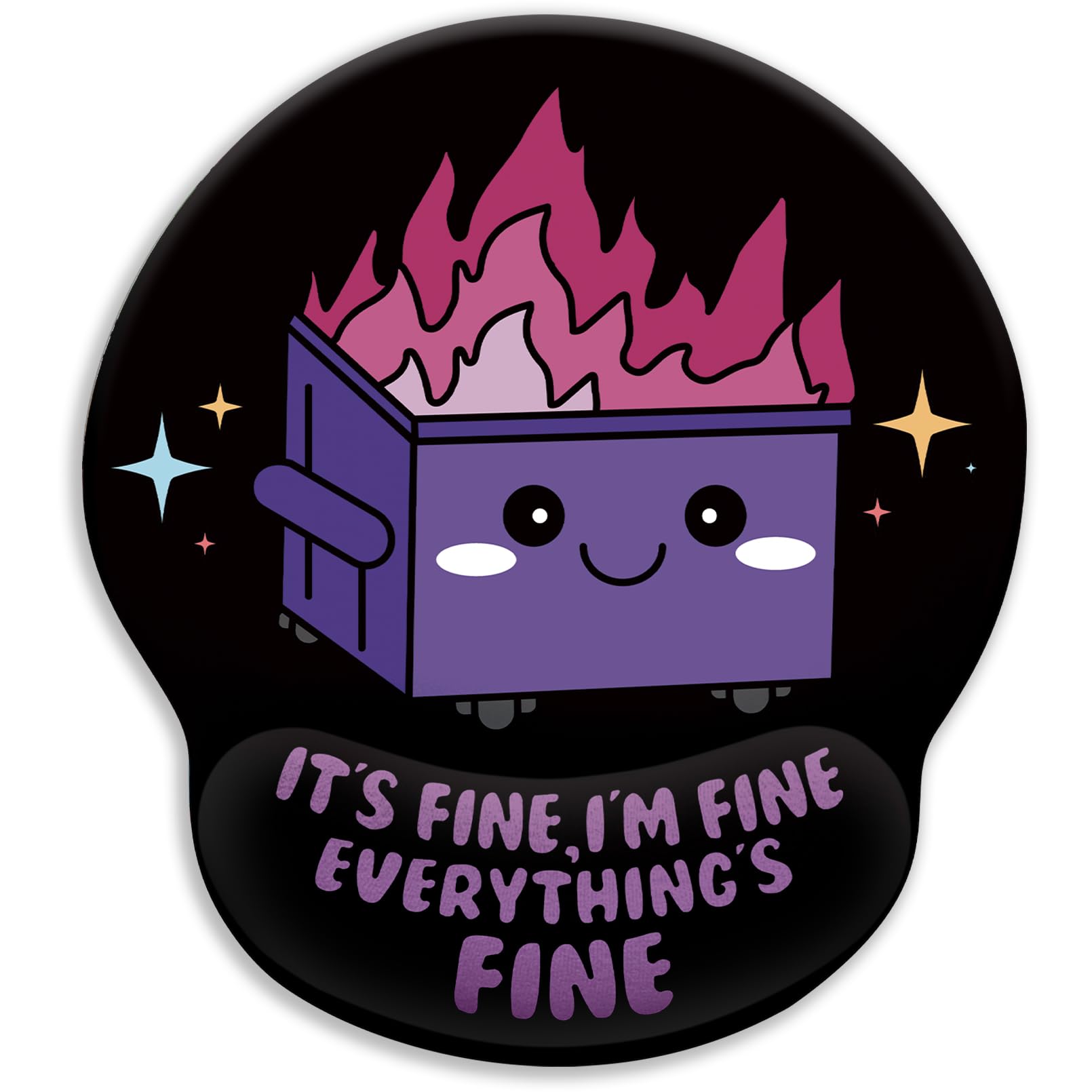 Amazon.com: Blusabaca Funny Cute Mouse Pad with Wrist Rest, Dumpster on ...