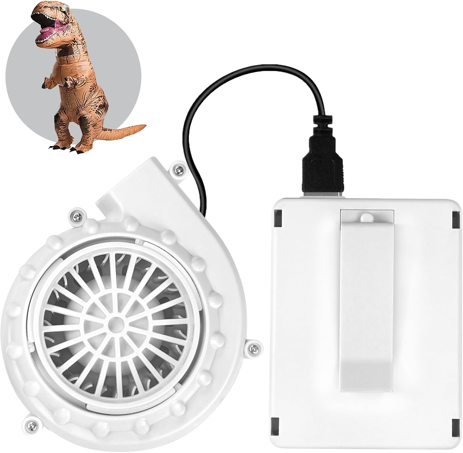 Amazon.com: Wittocs White Costume Fan Mini Blower Fan for Dinosaur ...