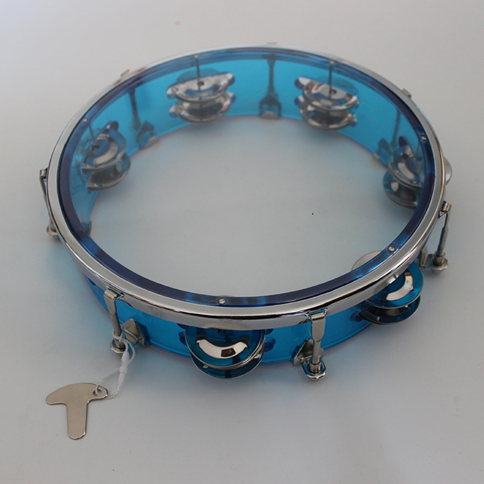 Snapklik.com : Tambourine, 13in Metal Blue Hand Held Drum Adjustable ...