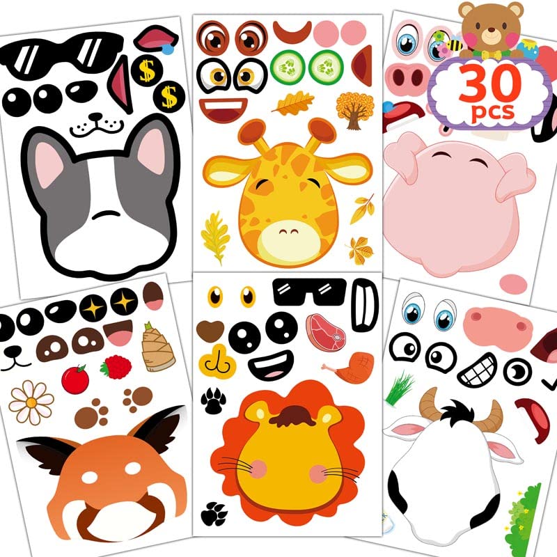 Buy Joyful Start Animal Face Stickers Make A Face Stickers for Kids ...