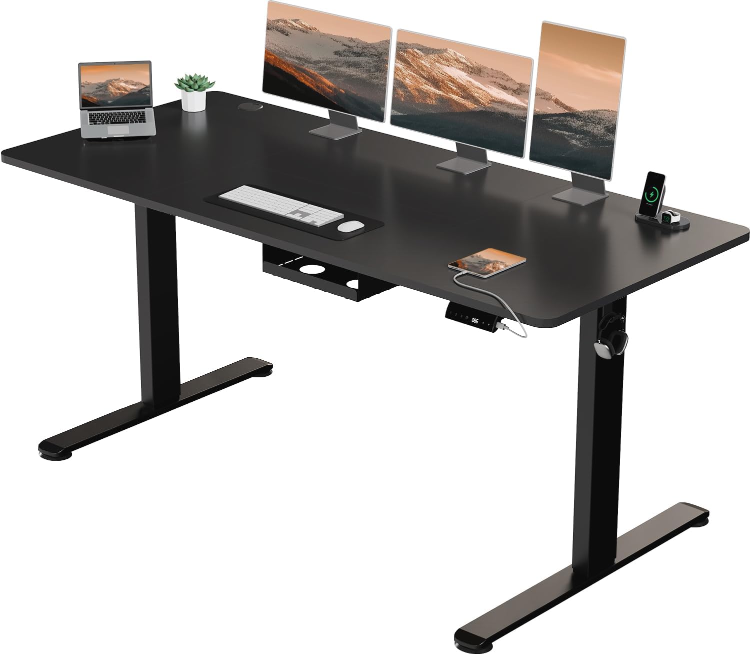 Airfish Electric Standing Desk with USB Charging, Height Adjustable ...