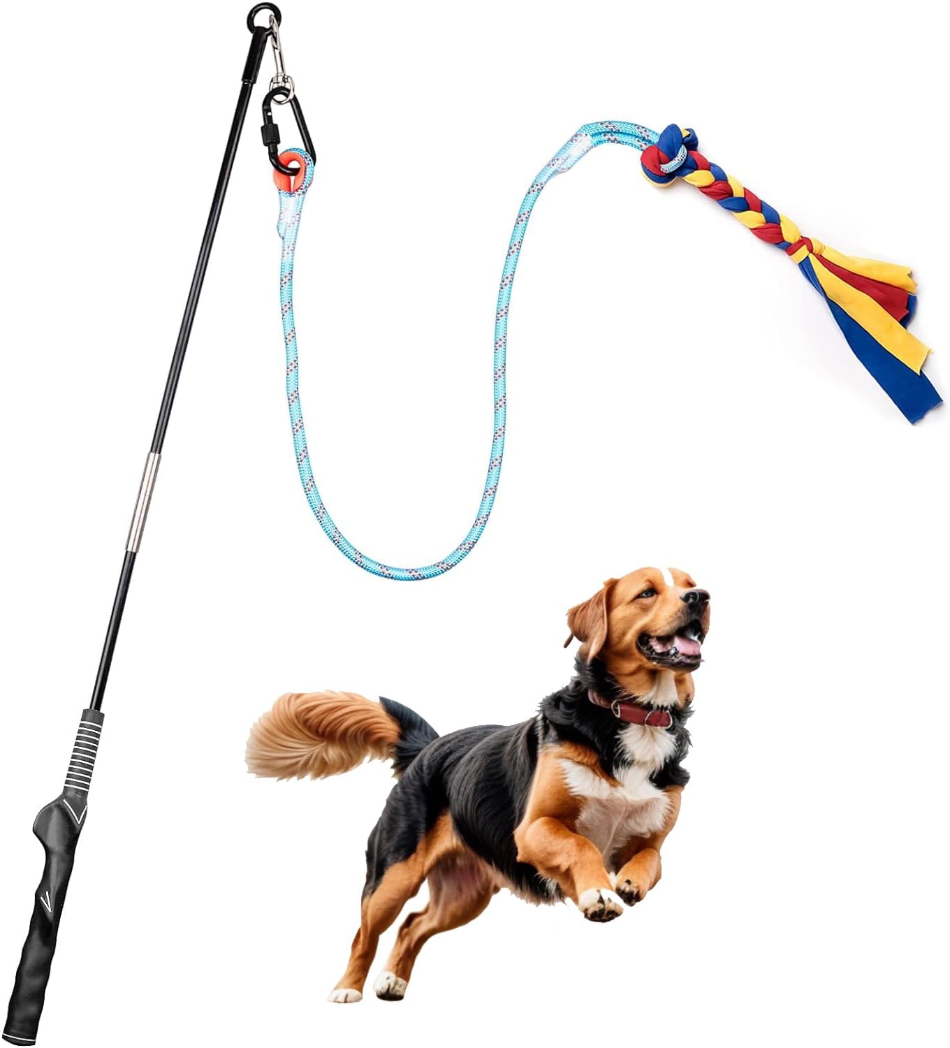 Pet Supplies : Flirt Pole for Dogs, Interactive Dog Toys for Dogs Chase ...