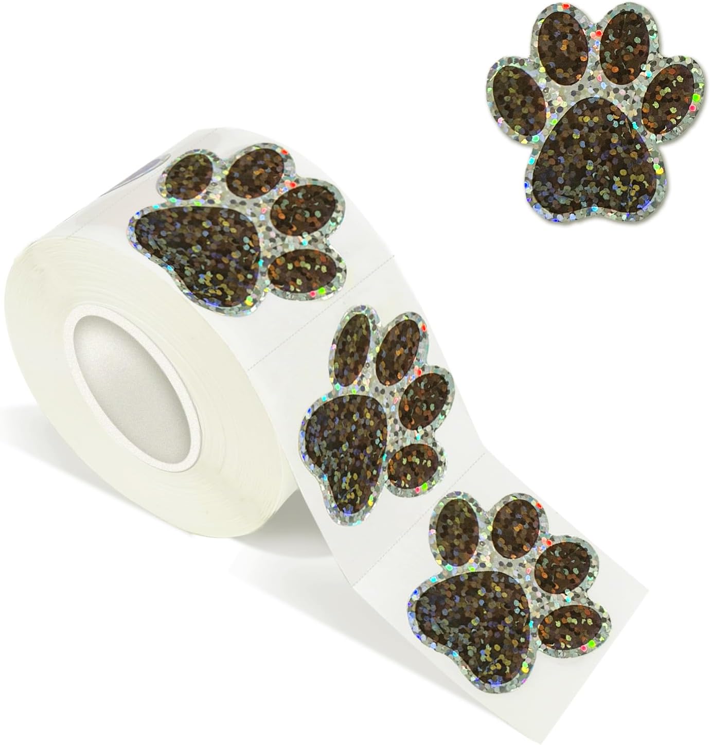 Amazon.com: Yeachlaing Paw Print Stickers,1.5" Holographic Shiny Bear ...
