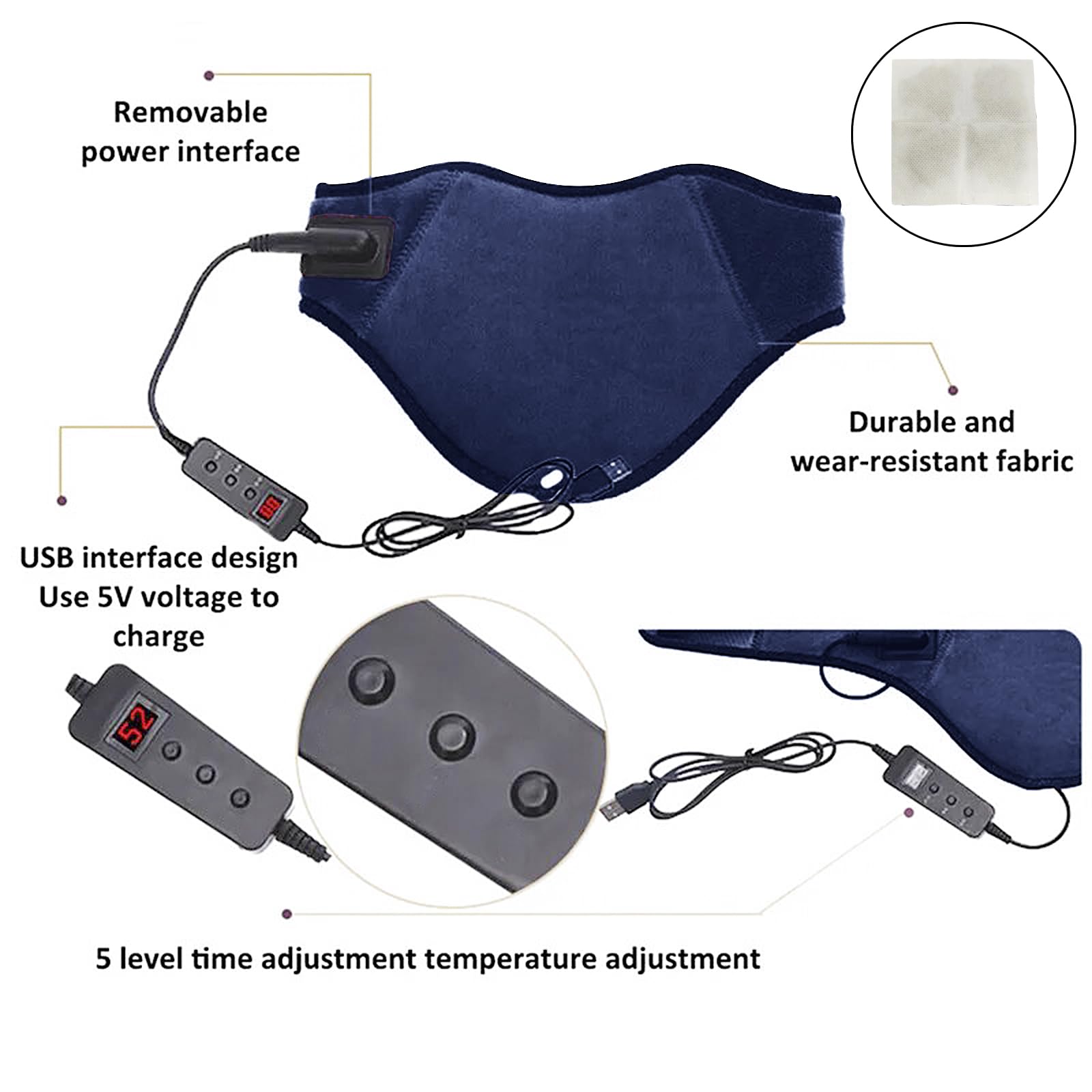 USB Heated Neck Wrap for Pain Relief Electric Heating Pad Neck Warmer 5 ...