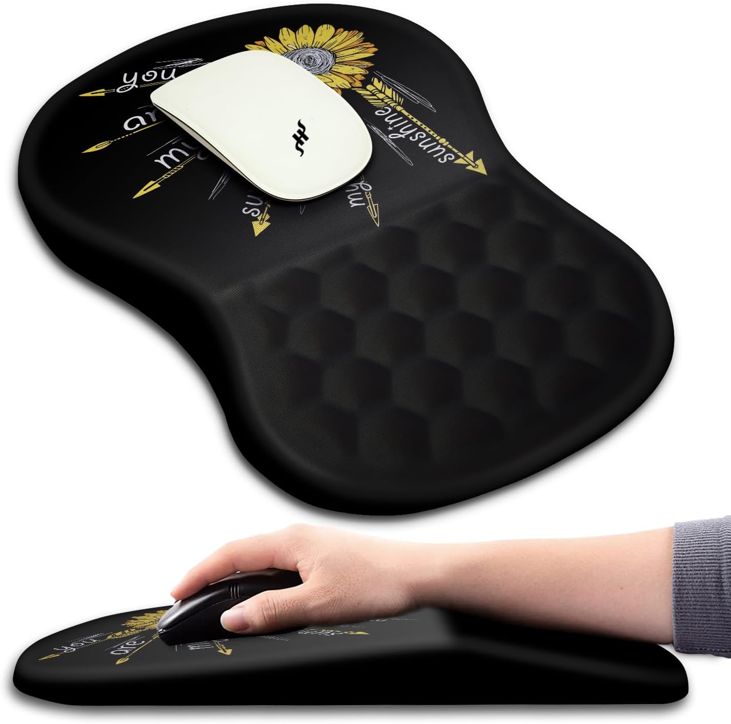 Amazon.com: Hokafenle Ergonomic Mouse Pad Wrist Support with Massage ...