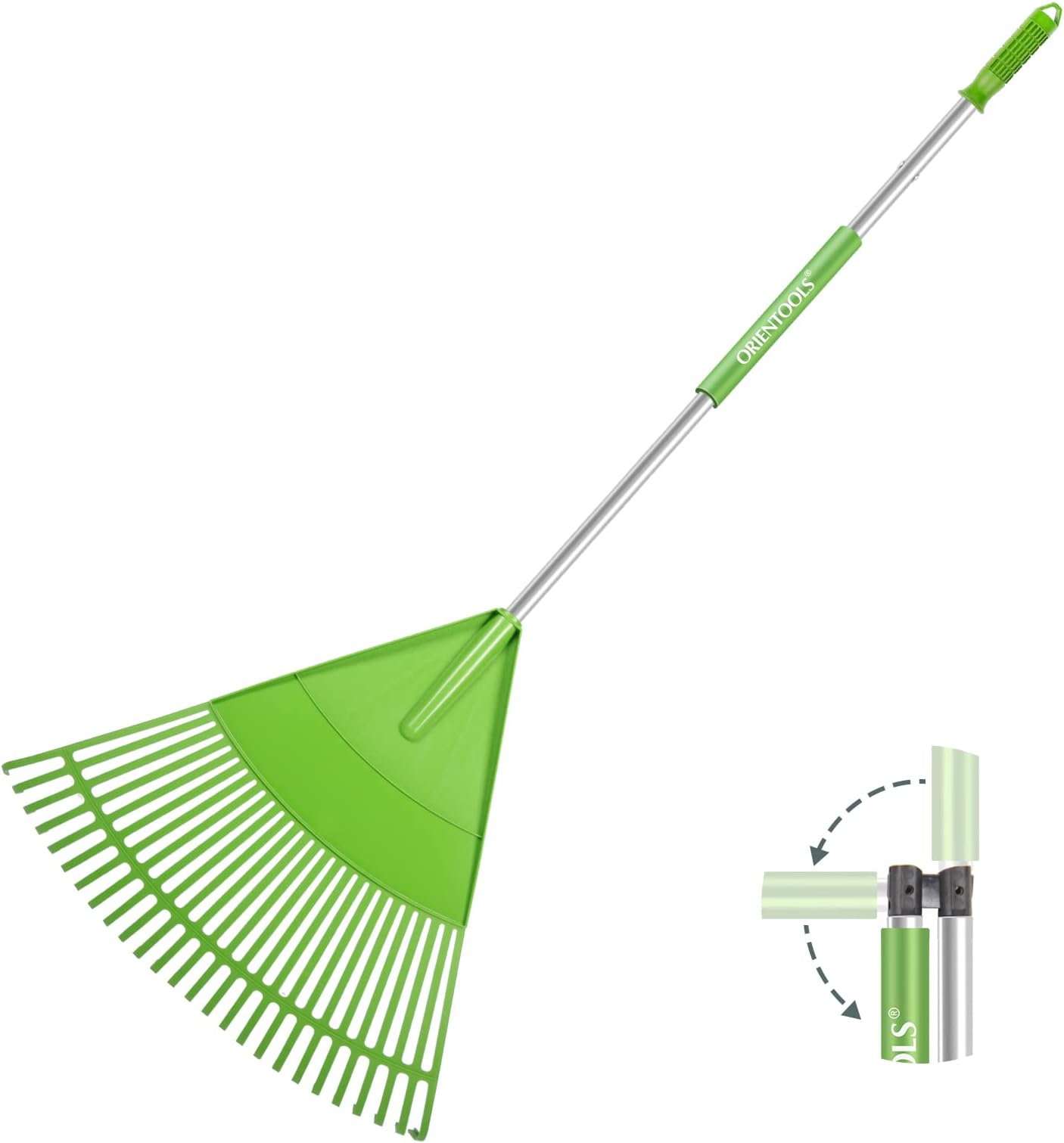 ORIENTOOLS Garden Rake, Garden Leaf Rake, Foldable Garden rake for ...