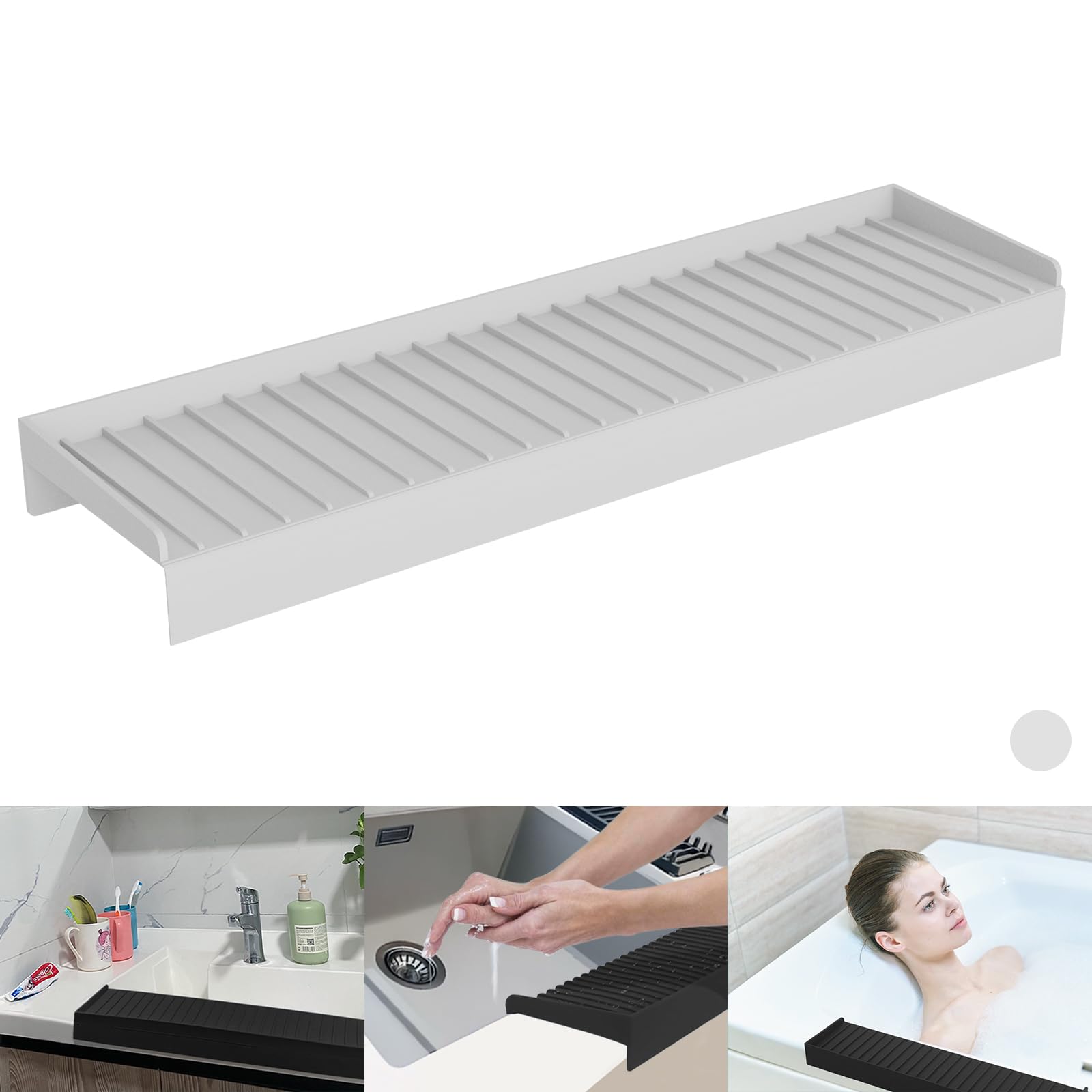 20"x4" Silicone Sink Edge Protector,Multifunction Silicone Sink ...