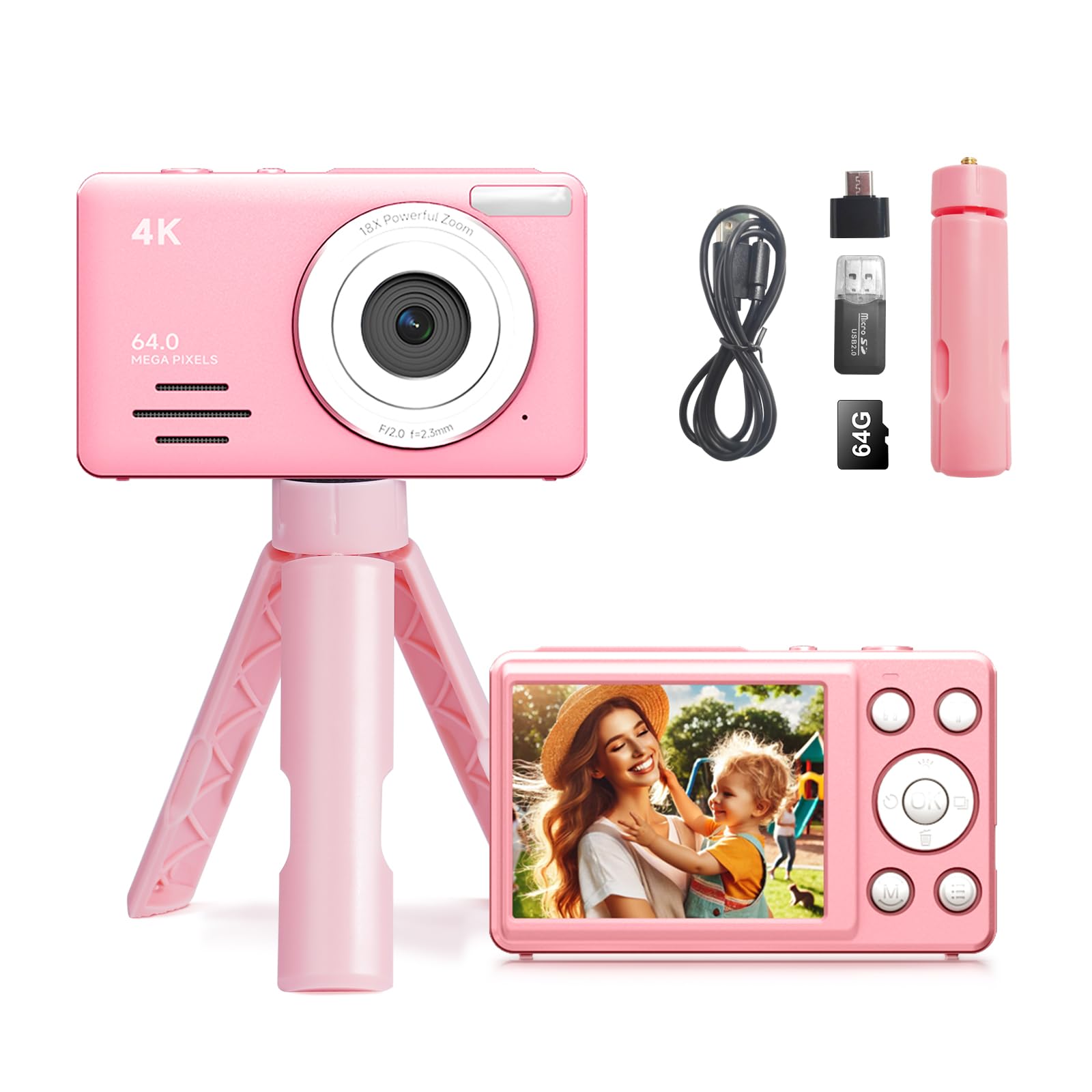 Amazon.com : Digital Camera,Autofocus 4K Portable Camera,48MP 18X Zoom ...