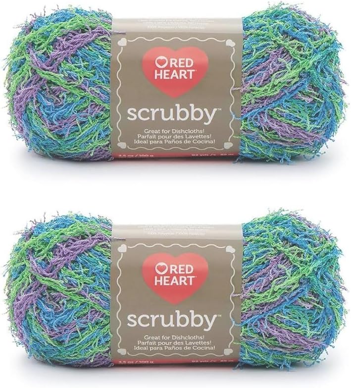 Amazon.com: Red Heart Scrubby Yarn, 2 Pack, Capri 2 Count
