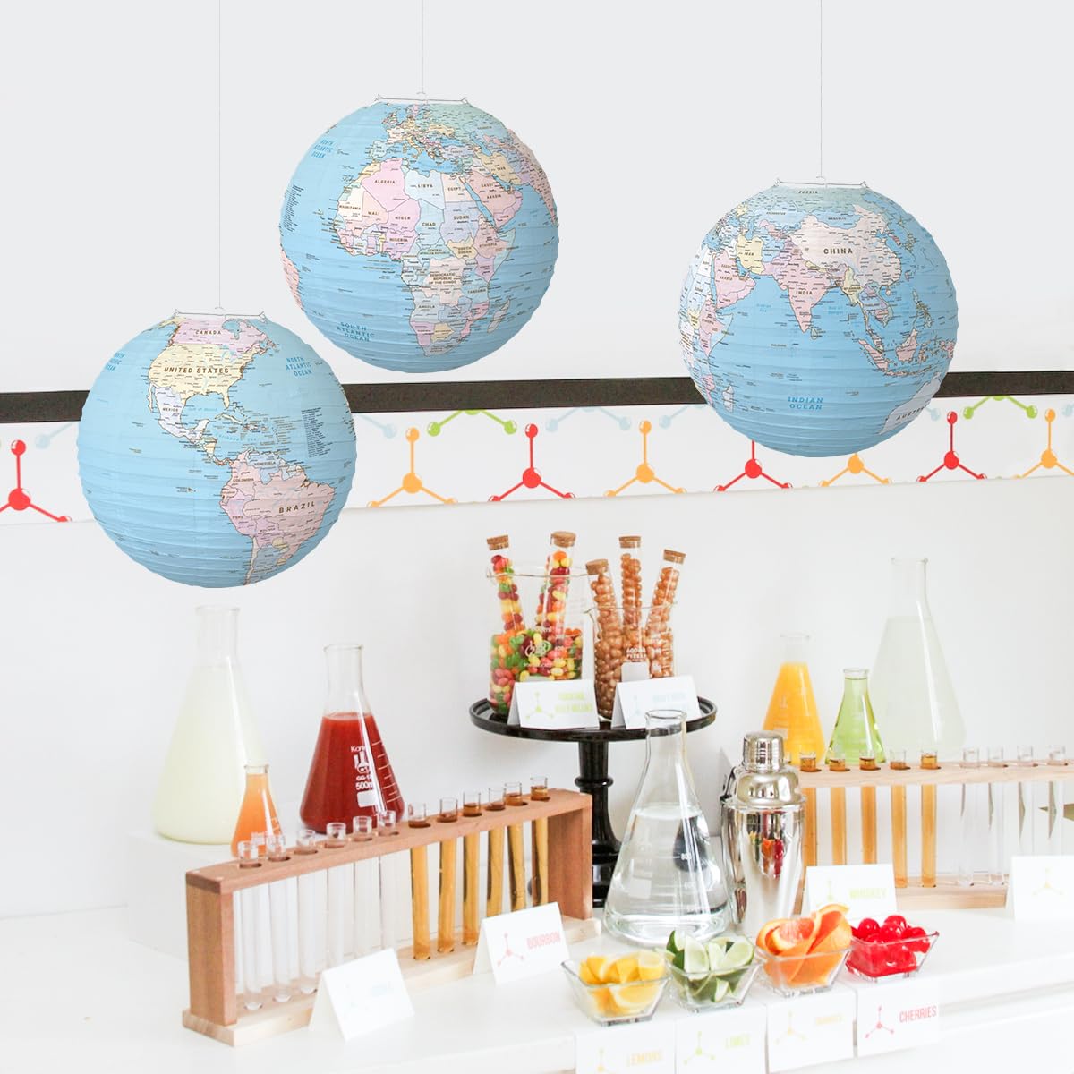 World Map Paper Lantern Balloons World Map Paper Lanterns Geographic